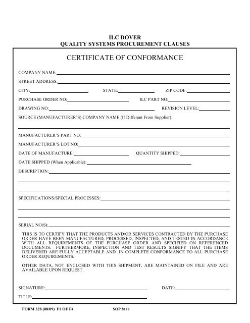 What Is Certificate Of Conformance COC And How To Get One Supplyia